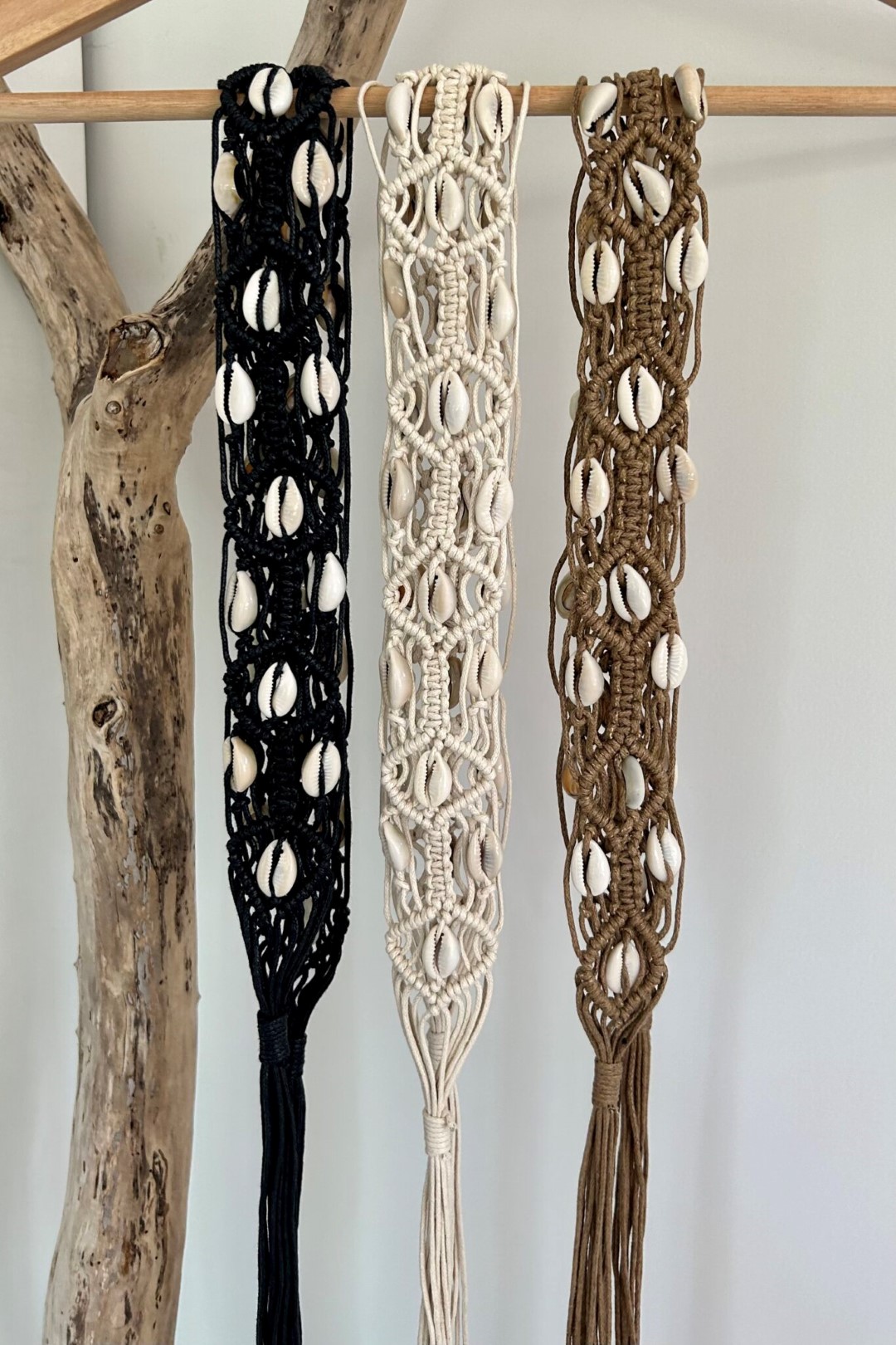 ACC-155 Macramé Boho Belt met Schelpjes div. Kleuren. – Ph&T